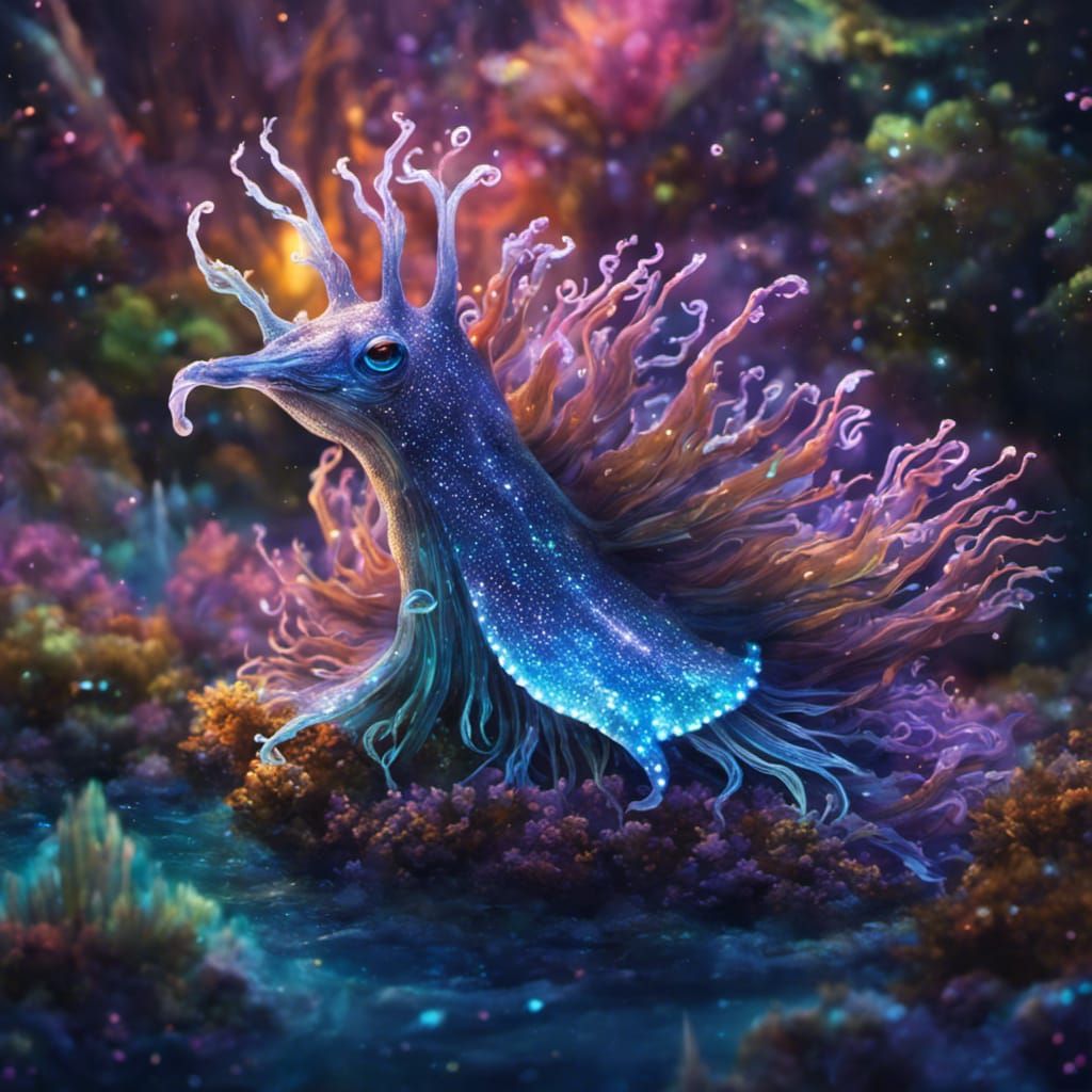 A magical, fantasy, sea slug. - AI Generated Artwork - NightCafe Creator