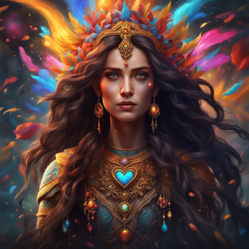 Divine colors 2 - Goddess of Vibrant Colors in Dreamy Fantas...