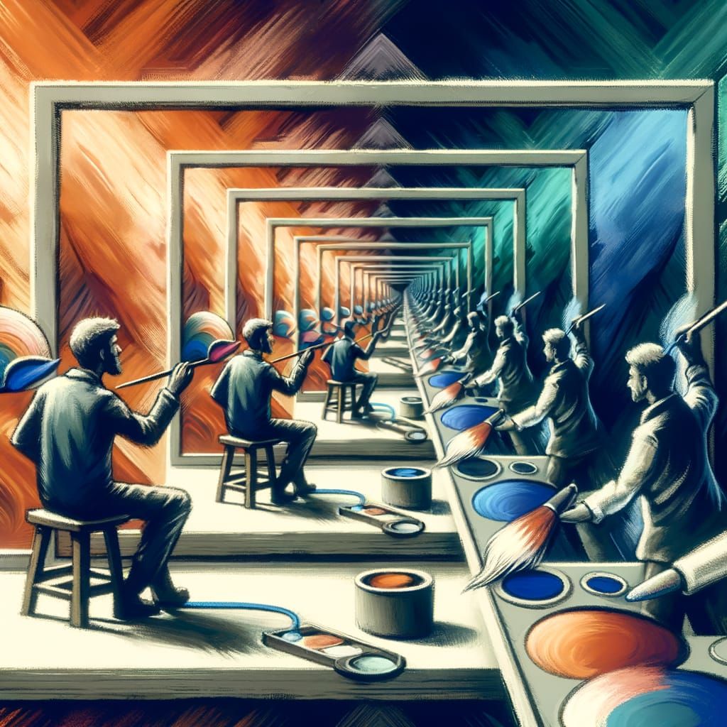 painter painting a painter recursion - AI Generated Artwork - NightCafe ...