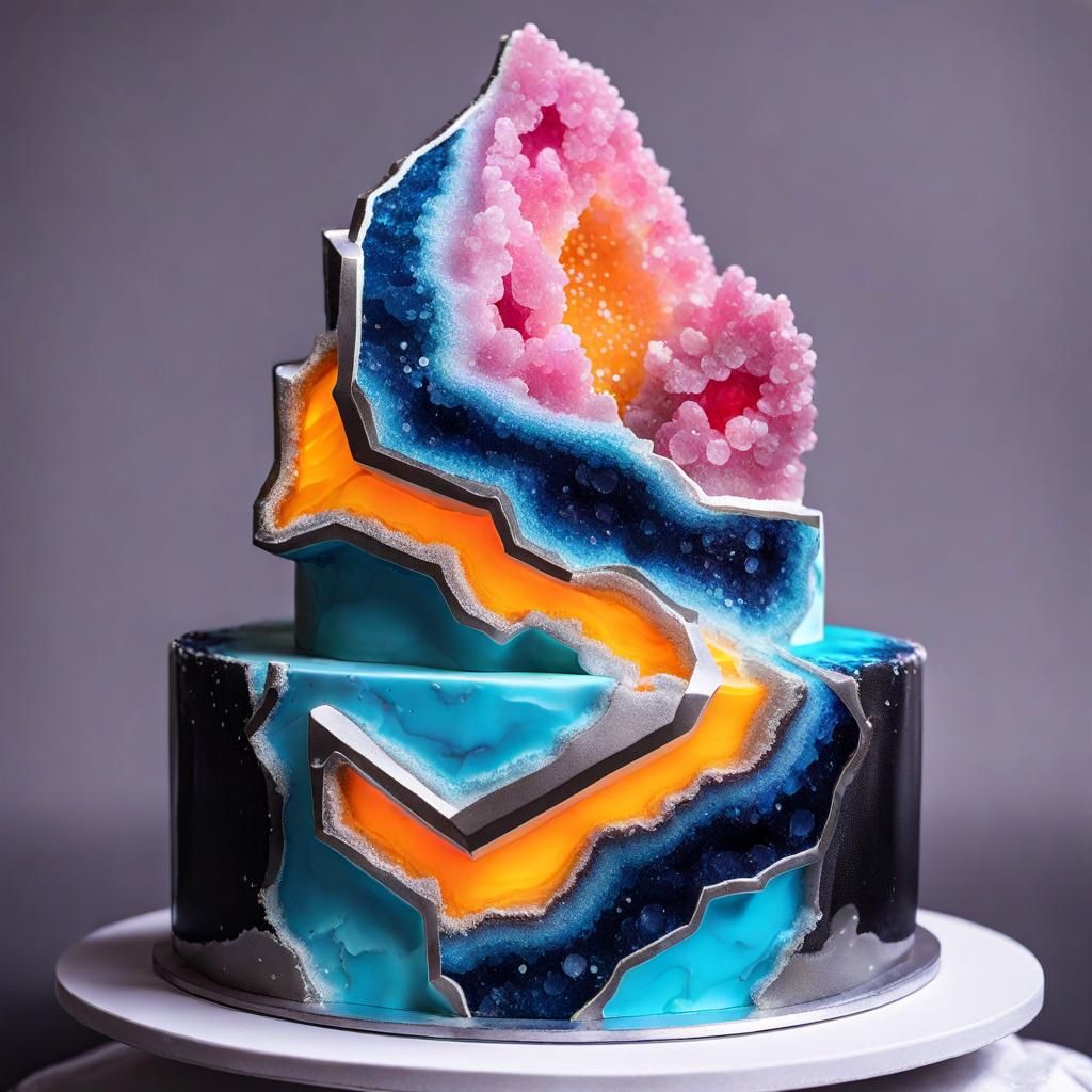 Gracious Geode Wedding Cake #1 - AI Generated Artwork - NightCafe Creator