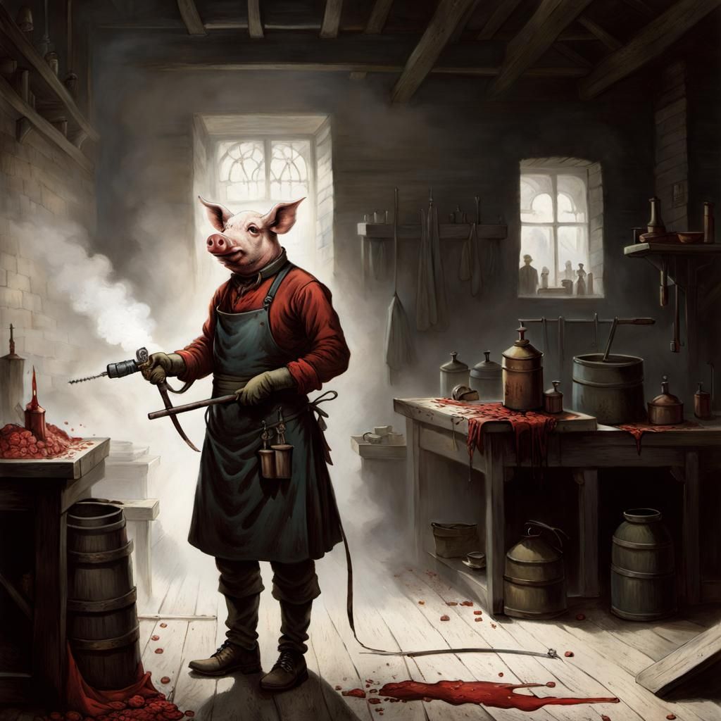 Professor Pyg Hard At Work - AI Generated Artwork - NightCafe Creator