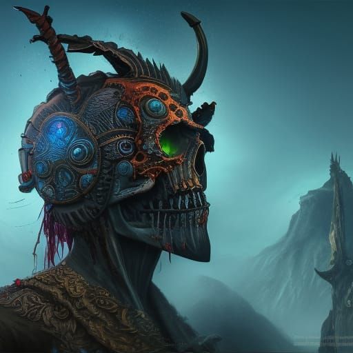 Shaman skull face - AI Generated Artwork - NightCafe Creator