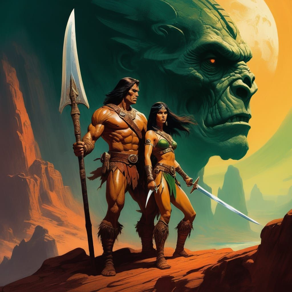 John Carter of Barsoom (Mars) with Dejah Thoris