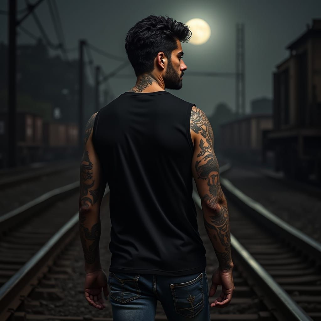 Hyper-Realistic Portrait of a Man in a Deserted Ra... - AI Art