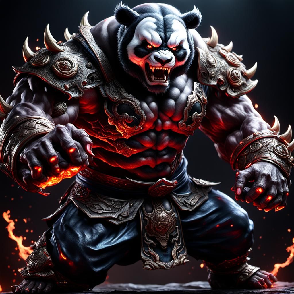 Photo realistic, ultimate character, a blend of a Japanese Oni demon ...