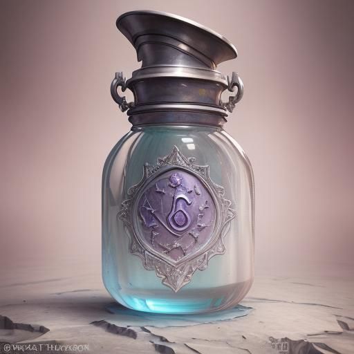 A pearled silver potion bottle - AI Generated Artwork - NightCafe Creator