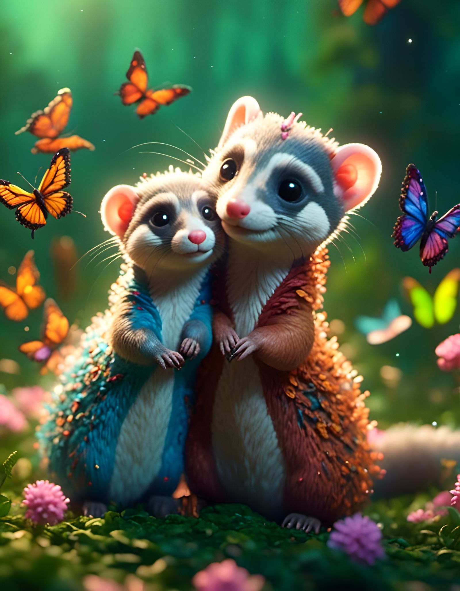 Ferrets, - AI Generated Artwork - NightCafe Creator