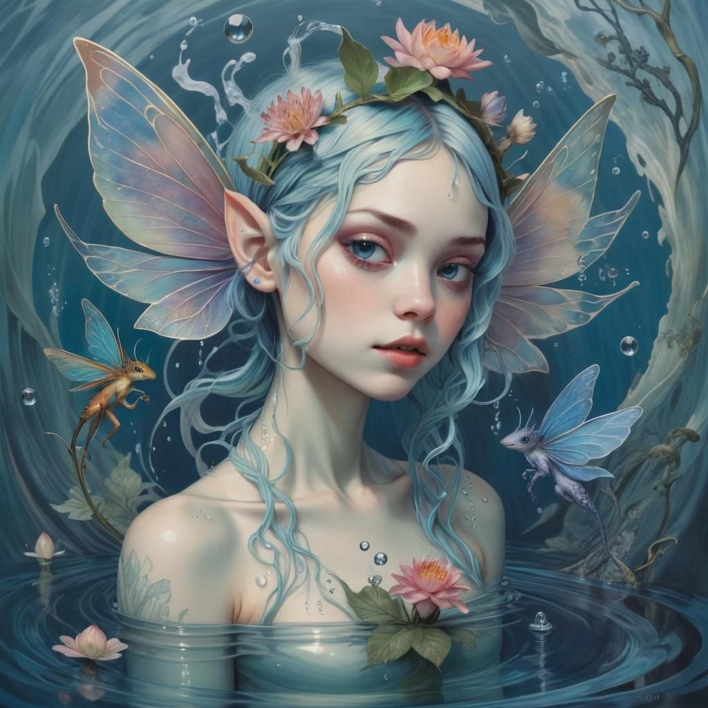 Water Pixie composition - AI Generated Artwork - NightCafe Creator