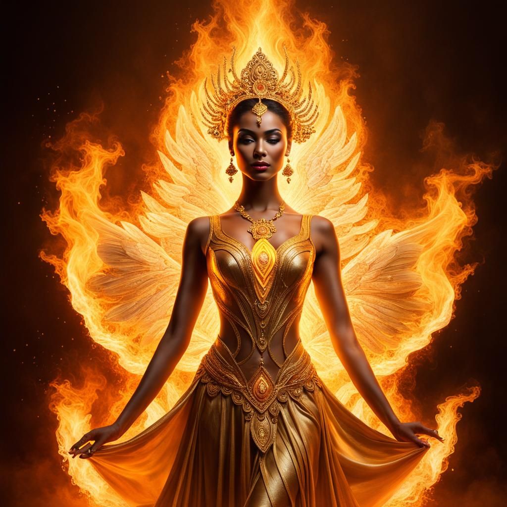 Flame Goddess - AI Generated Artwork - NightCafe Creator