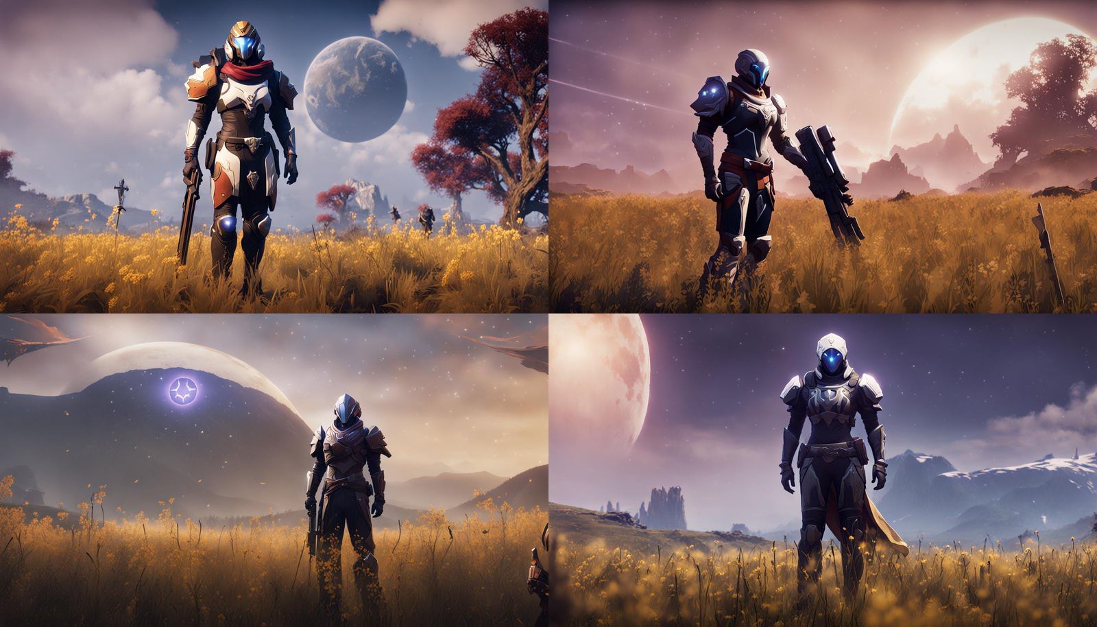 A guardian from Destiny 2 standing triumphantly in a field. - AI ...