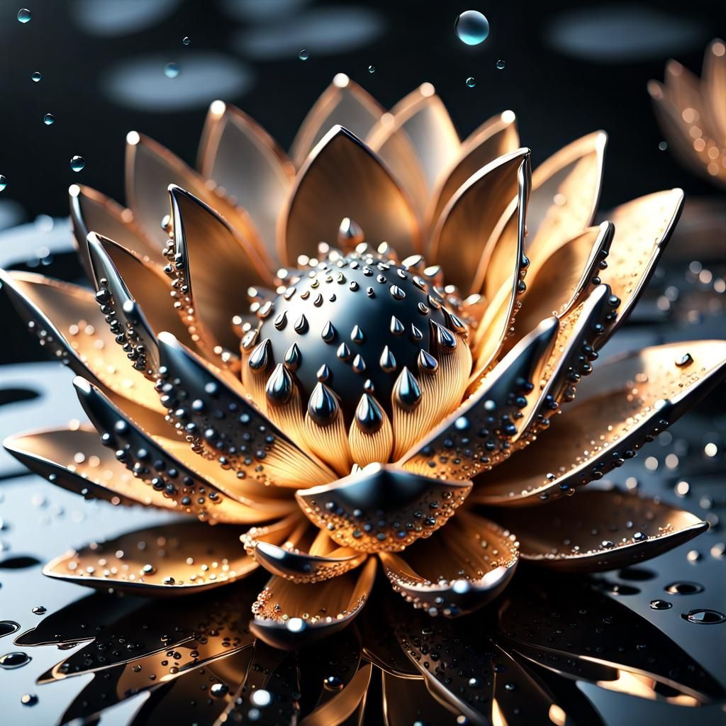 Metal Lotus - AI Generated Artwork - NightCafe Creator