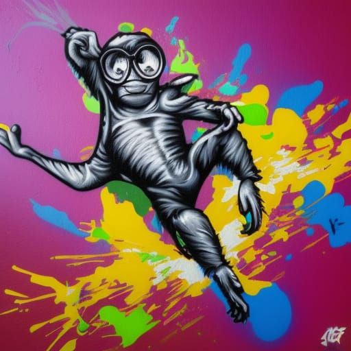 skydiving monkey - AI Generated Artwork - NightCafe Creator
