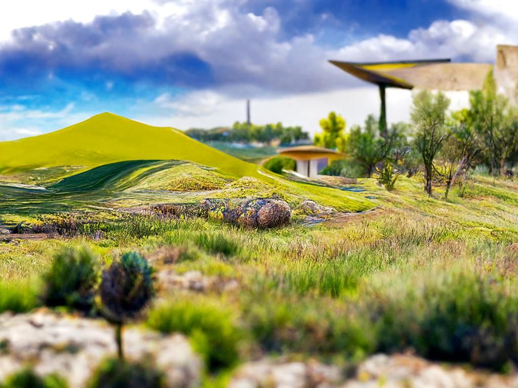 Altermodern style landscape vista, veduta photo, detailed landscape ...
