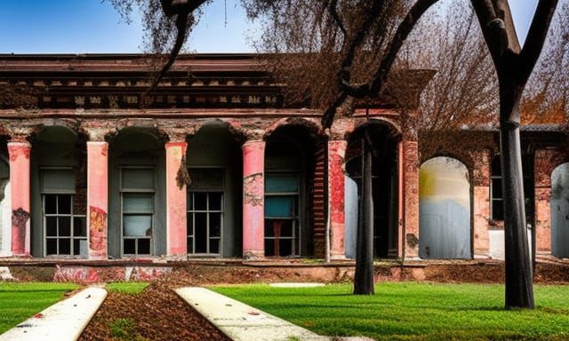 The Old Asylum: Recreation Wing C and Yard One - AI Generated Artwork ...