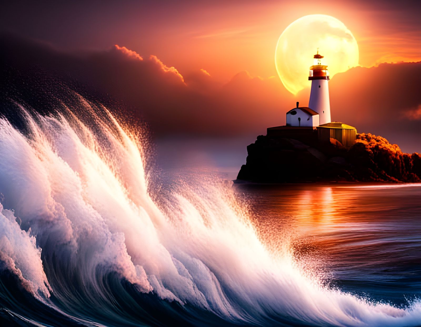 Lighthouse Scene - AI Generated Artwork - NightCafe Creator