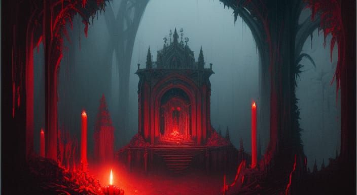 Crimson Altar - AI Generated Artwork - NightCafe Creator