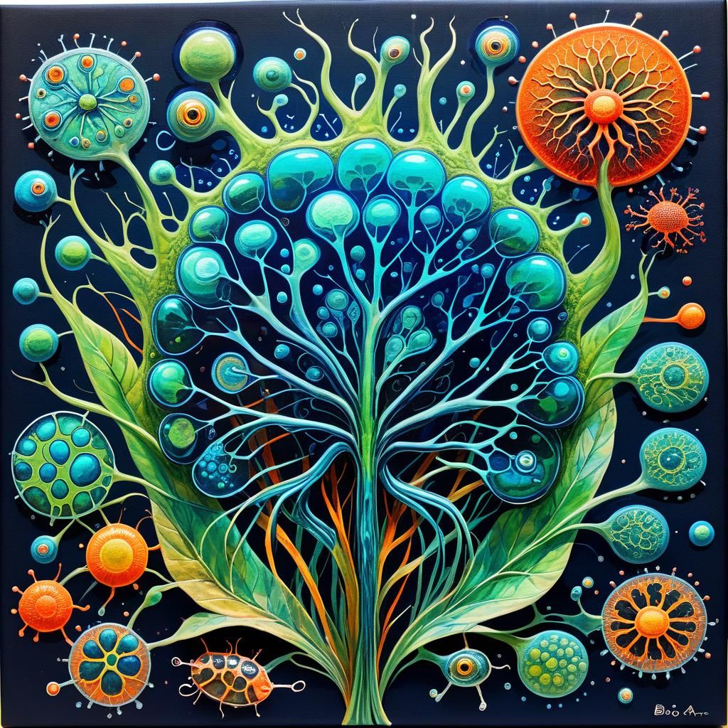 Bio Art Experimentation ORGANISM ON CANVAS - AI Generated Artwork ...