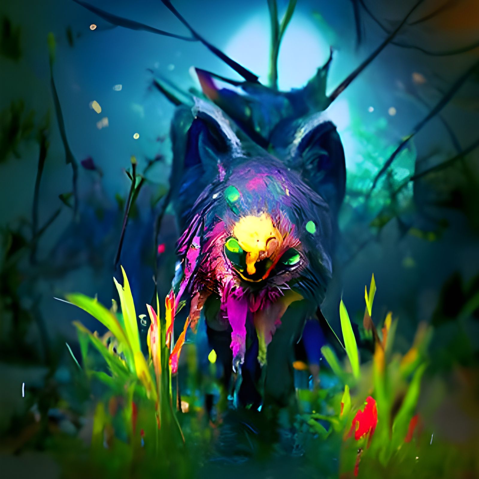 Mysterious creatures of the night, predators, prey, fauna - AI ...