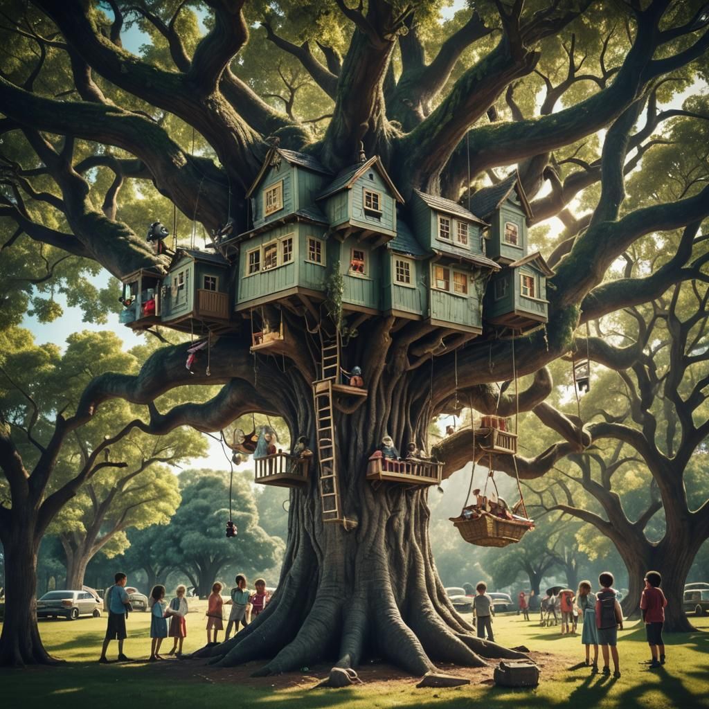 The Magic Oak House. - AI Generated Artwork - NightCafe Creator