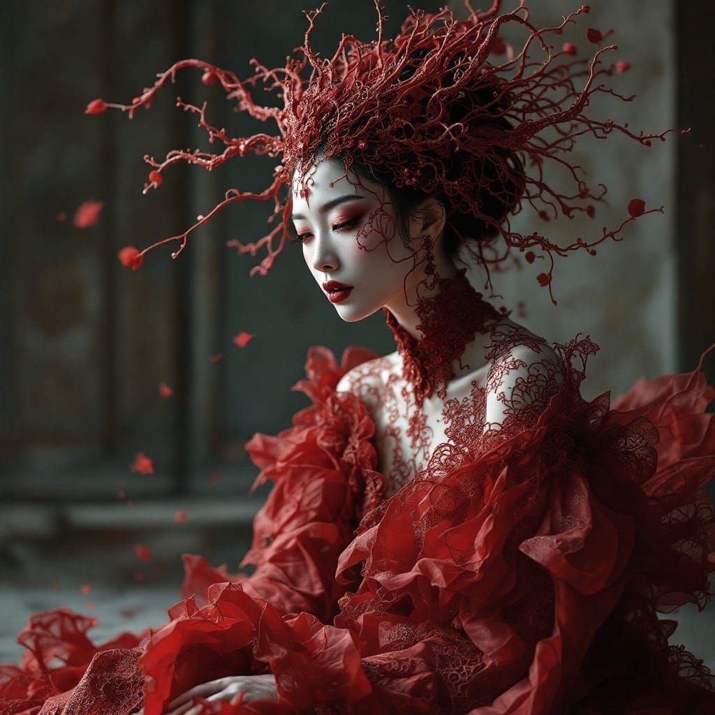 Ethereal Dragon Queen Geisha in a Cinematic Portra... - AI Art