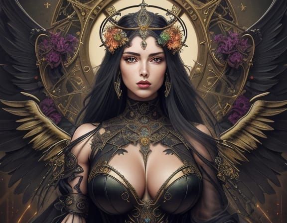 Female archangel. The mighty power of creation. Glittering. Esoteric maximalist. Extraordinarily ...