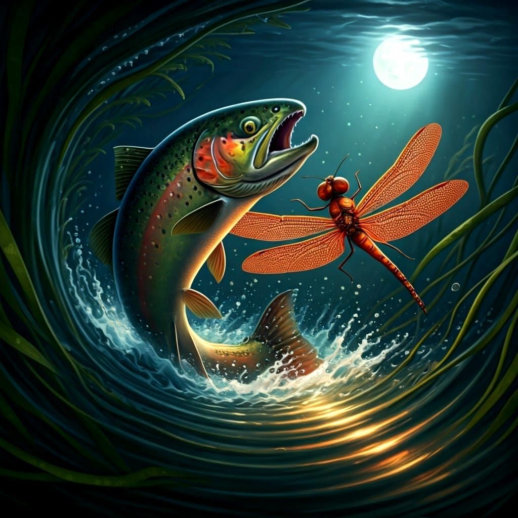 The Battle - Fantastical Trout Battles a Colossal Insect in ...