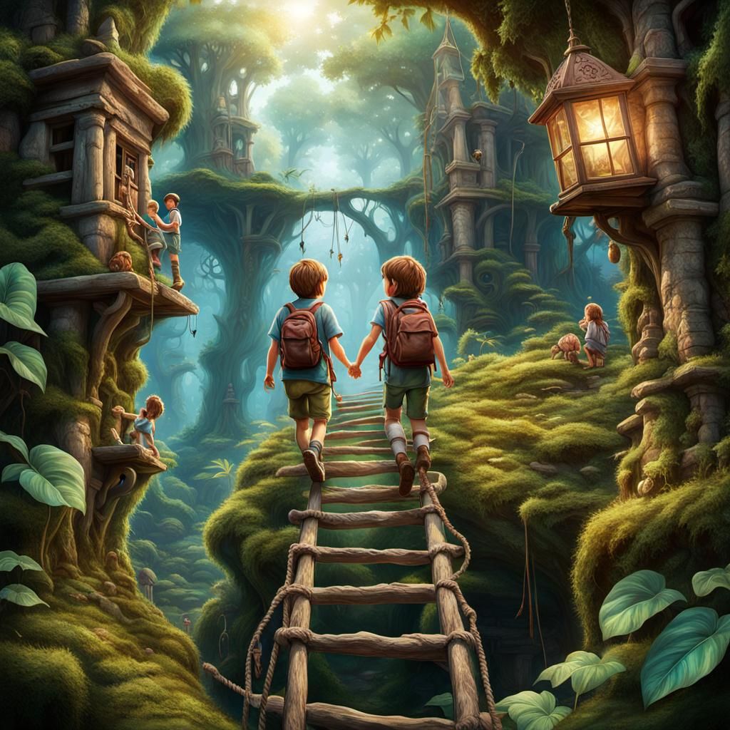 Sibling Adventure - AI Generated Artwork - NightCafe Creator