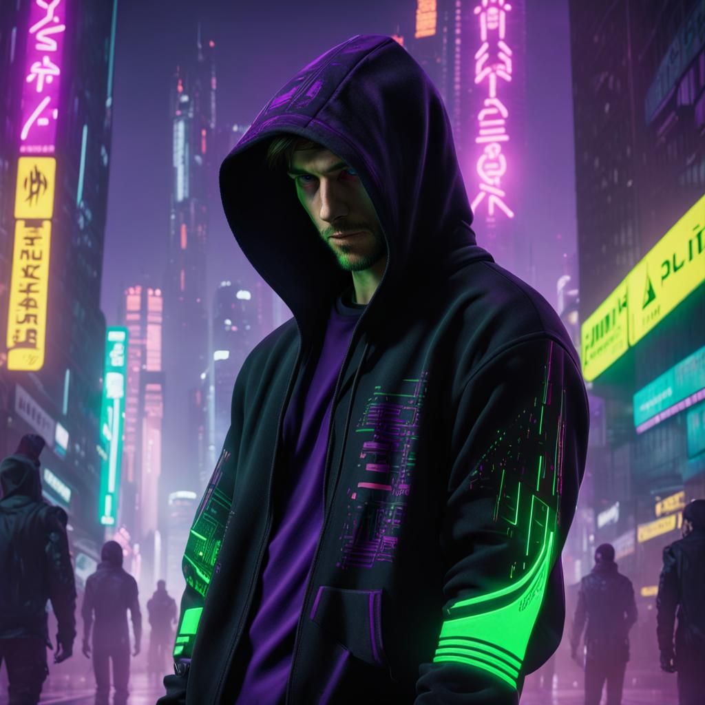 Cyber punk hacker - AI Generated Artwork - NightCafe Creator