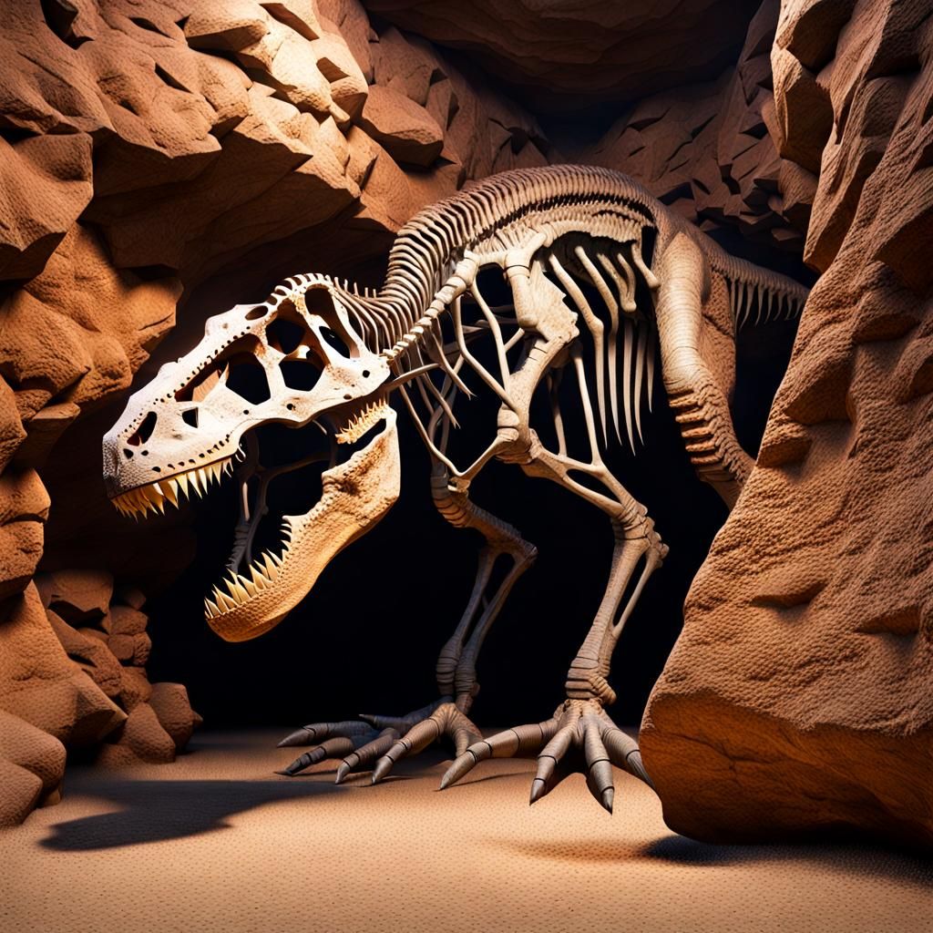 T-rex skeleton - AI Generated Artwork - NightCafe Creator