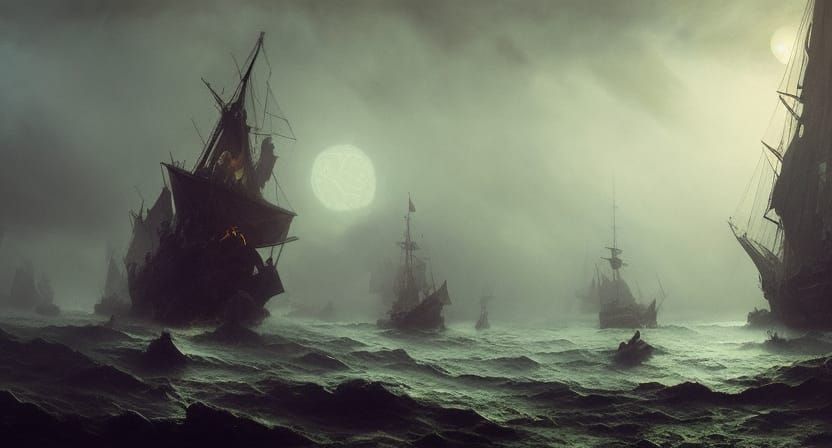 Devi Jones' ship at the world's end; a masterpiece, 8k resolution, dark ...