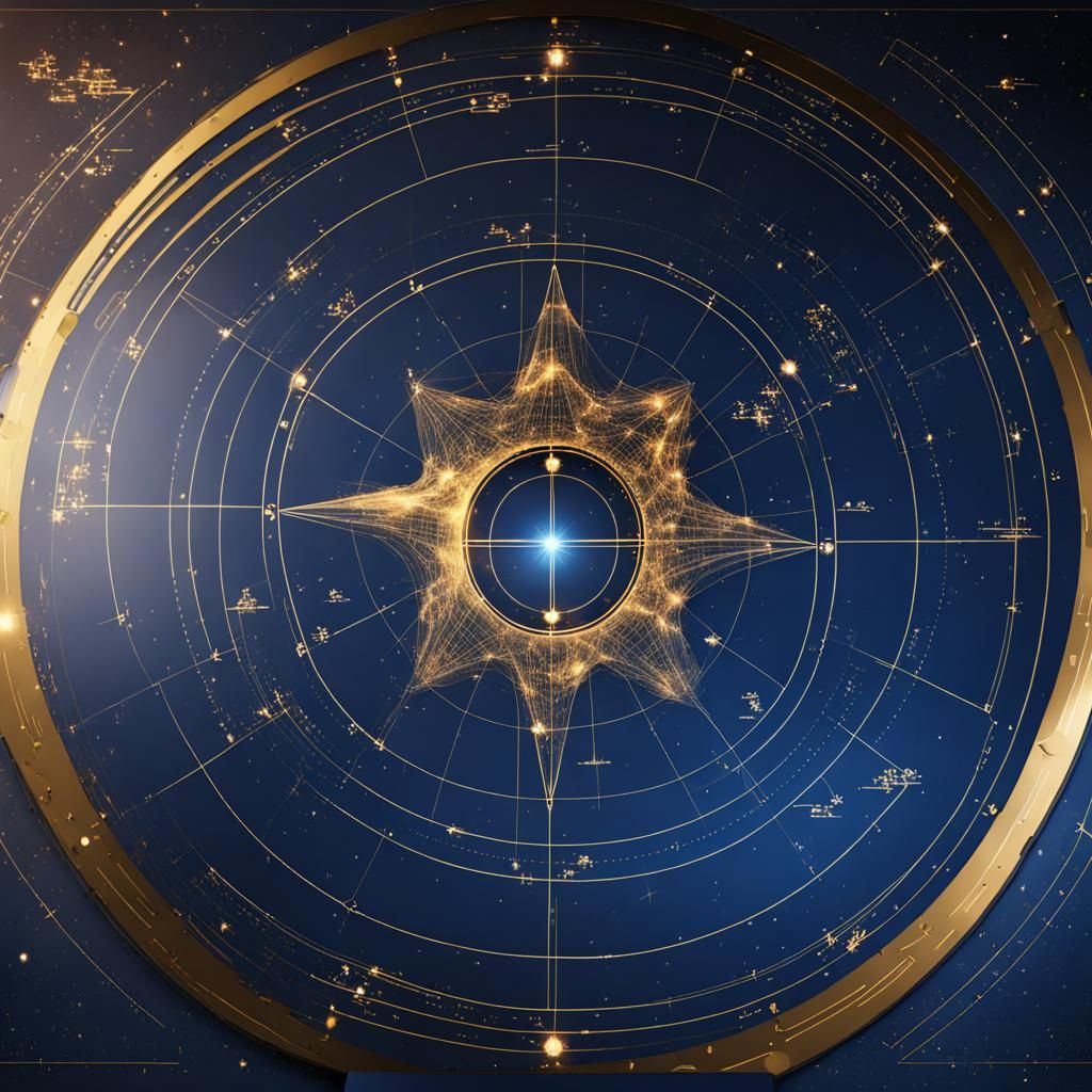 futuristic projection star chart. Galaxy interstellar treasure map 3D ...
