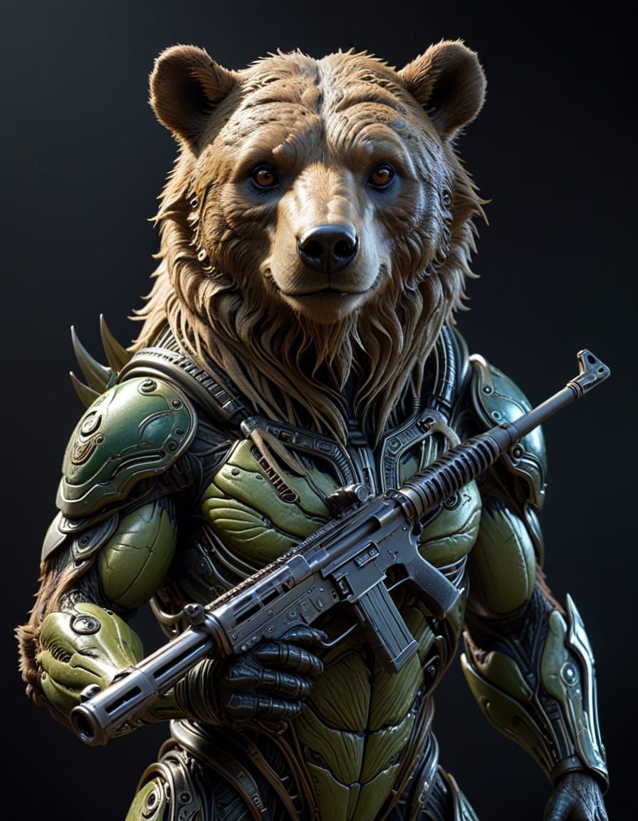 Alien-Hybrid-Animal I - Ethereal Alien Bear Concept Art