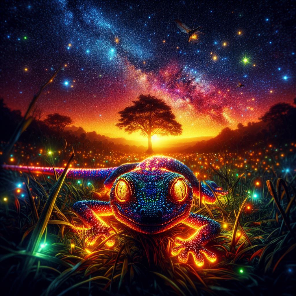 Neon Glow Gecko - AI Generated Artwork - NightCafe Creator