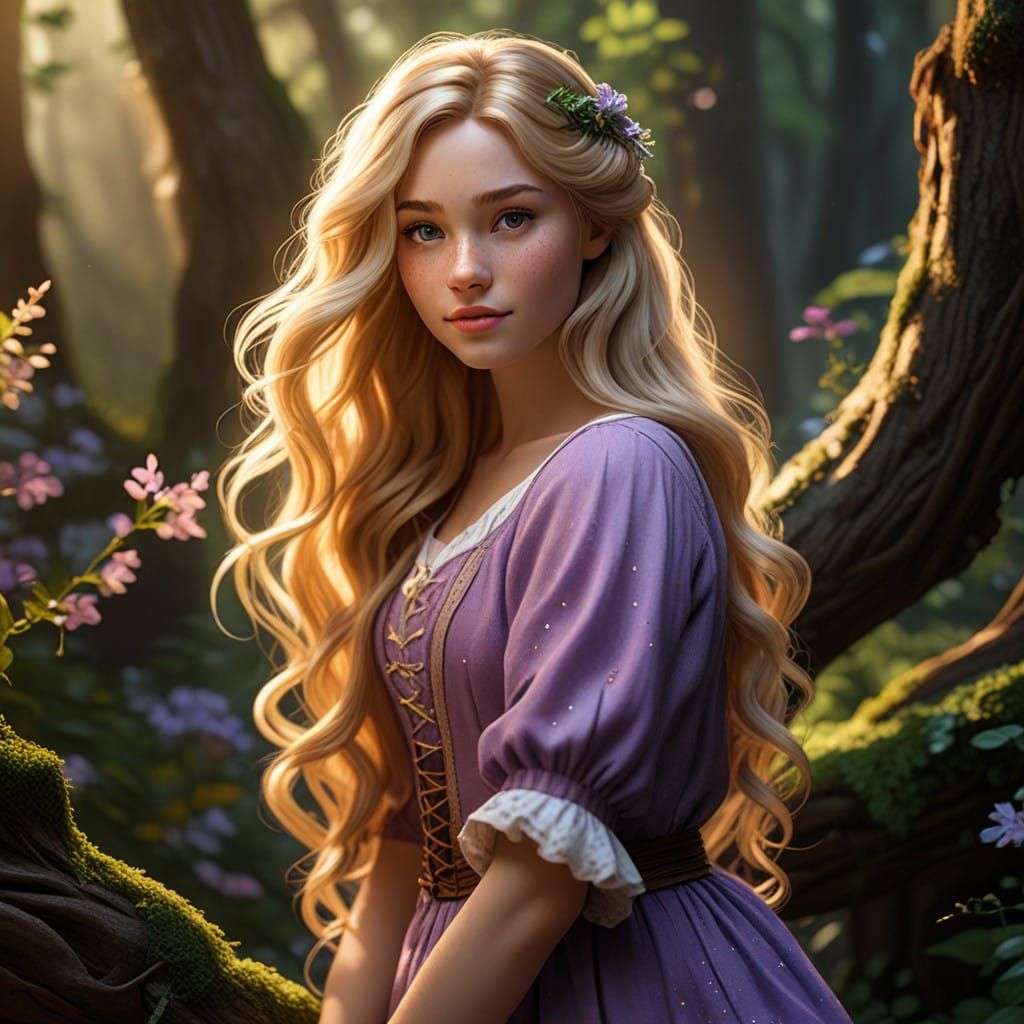 Realistic portrait of Disney’s Rapunzel