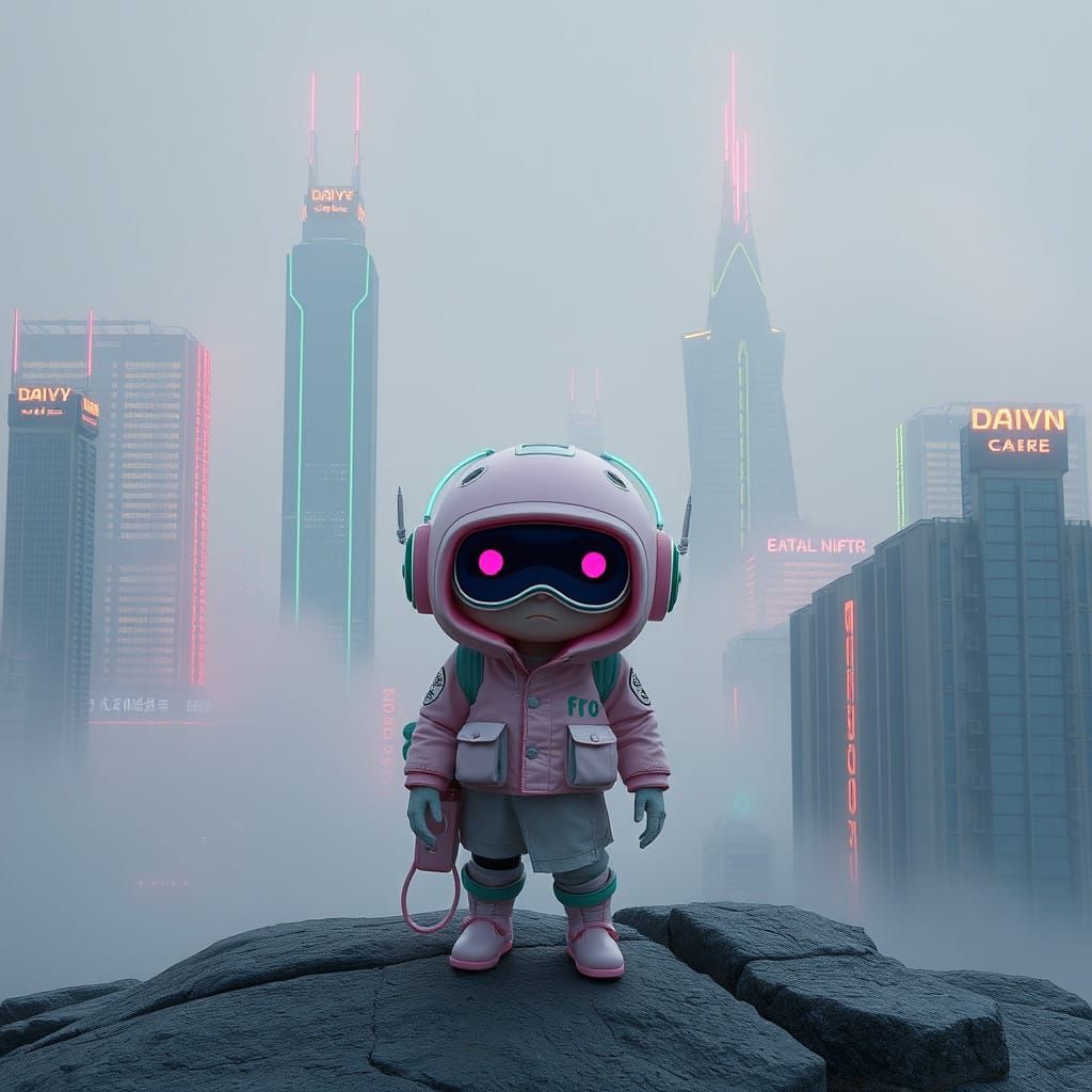 Cute Sleeper Agent Resurrected in Cyberpunk Dystop... - AI Art