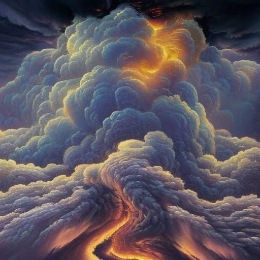 Pyroclastic surge - AI Generated Artwork - NightCafe Creator