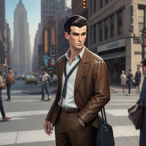 A handsome young man from the 1950s. - AI Generated Artwork - NightCafe ...