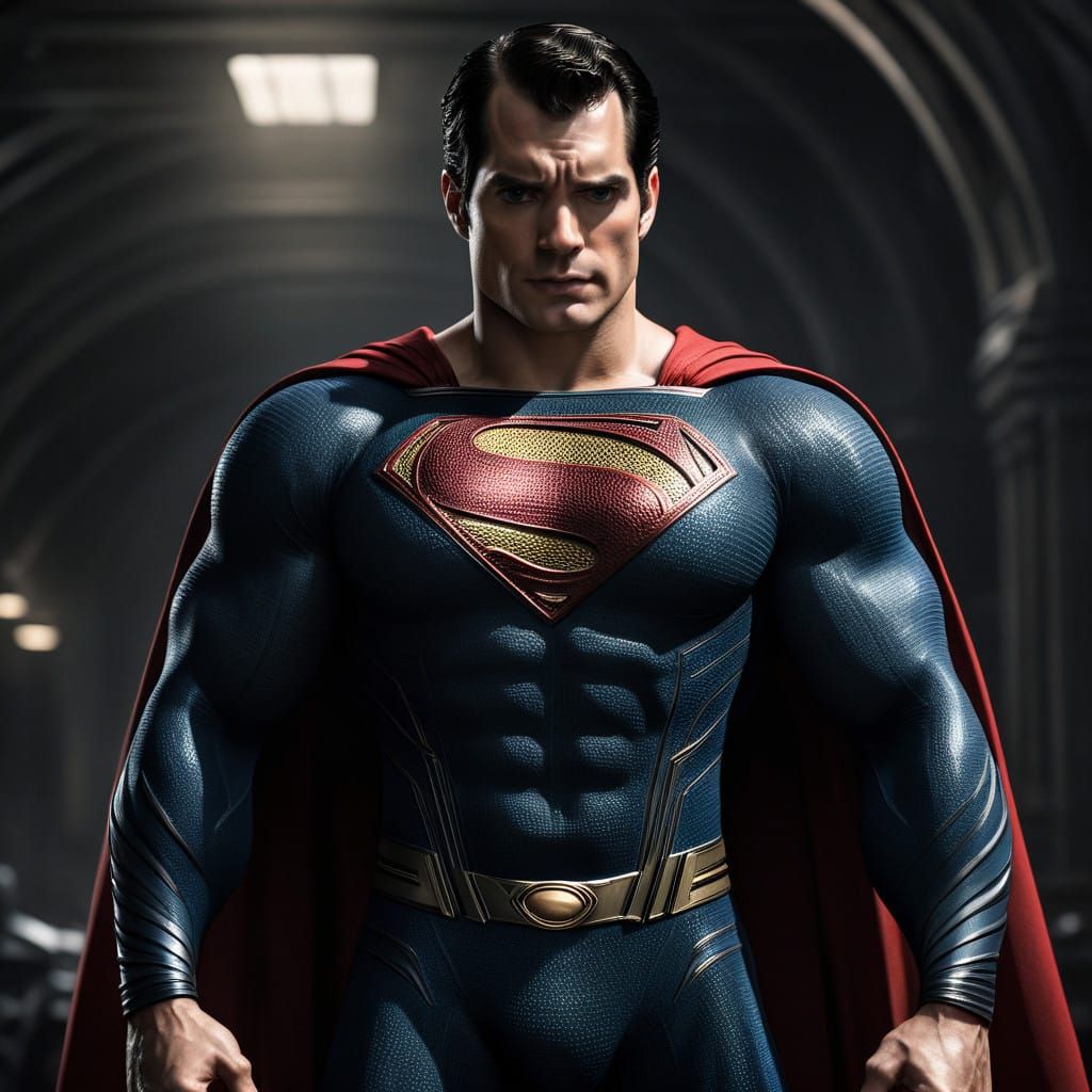 Hyper-Realistic Superman Portrait in Oil on Canvas - AI Art