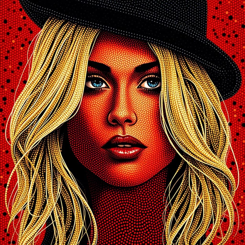 Dali Point of Beauty - Dali-Inspired Portrait in Vibrant Poi...