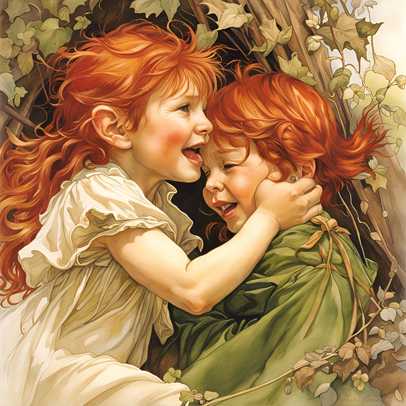 Sister and Brother - AI Generated Artwork - NightCafe Creator