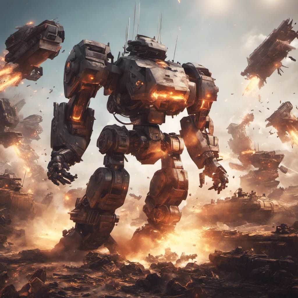 Epic Mech Battle - AI Generated Artwork - NightCafe Creator