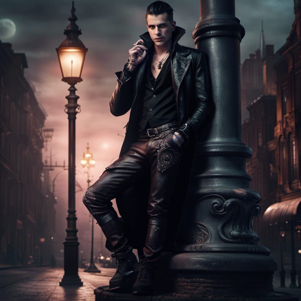 vampire waiting for a victim. - AI Generated Artwork - NightCafe Creator