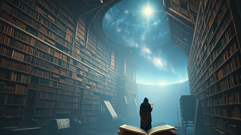 Cosmic Library: A Surreal Sci-Fi Vision - AI Art
