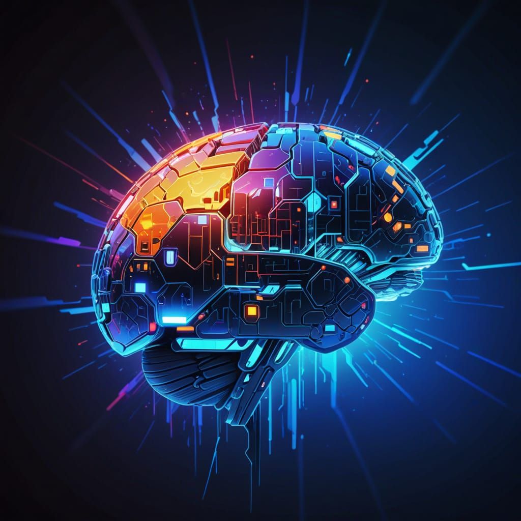 Futuristic Brain Imagination Hub in Vibrant Citysc... - AI Art