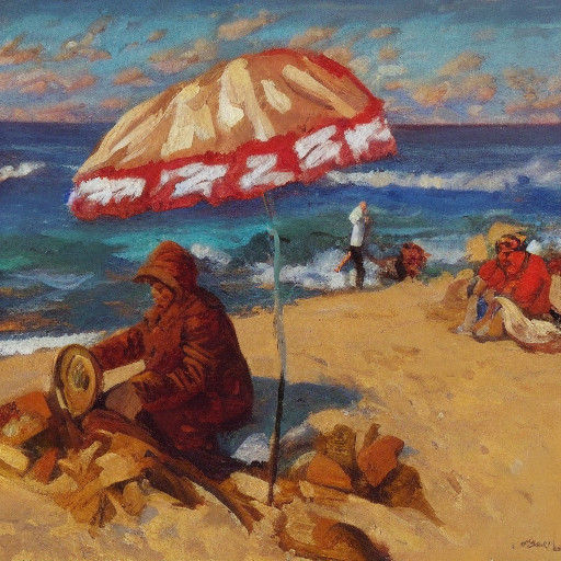 Warm Soviet Mouse Builds Beach Menorah in Golden S... - AI Art