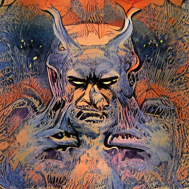THE DEMON'S FACE Moebius ink drawing comic art - AI Generated Artwork ...