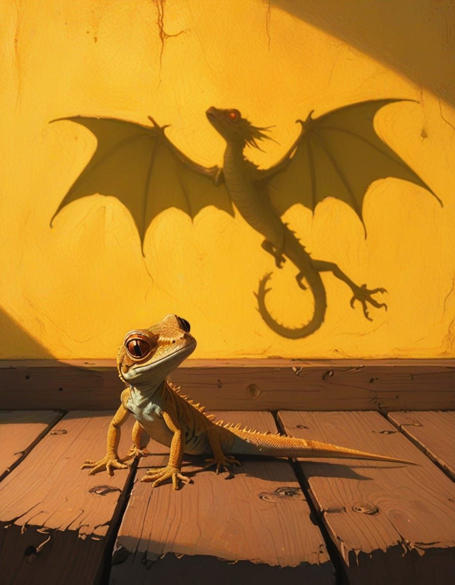 Dragon on the Wall. - Dreamlike Whimsy: Baby Gecko's Shadow ...