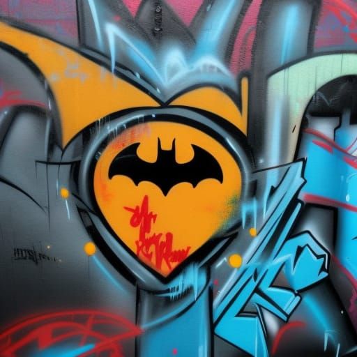 Batman graffiti on a wall - AI Generated Artwork - NightCafe Creator