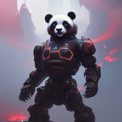 Mecha Panda fighter - AI Generated Artwork - NightCafe Creator