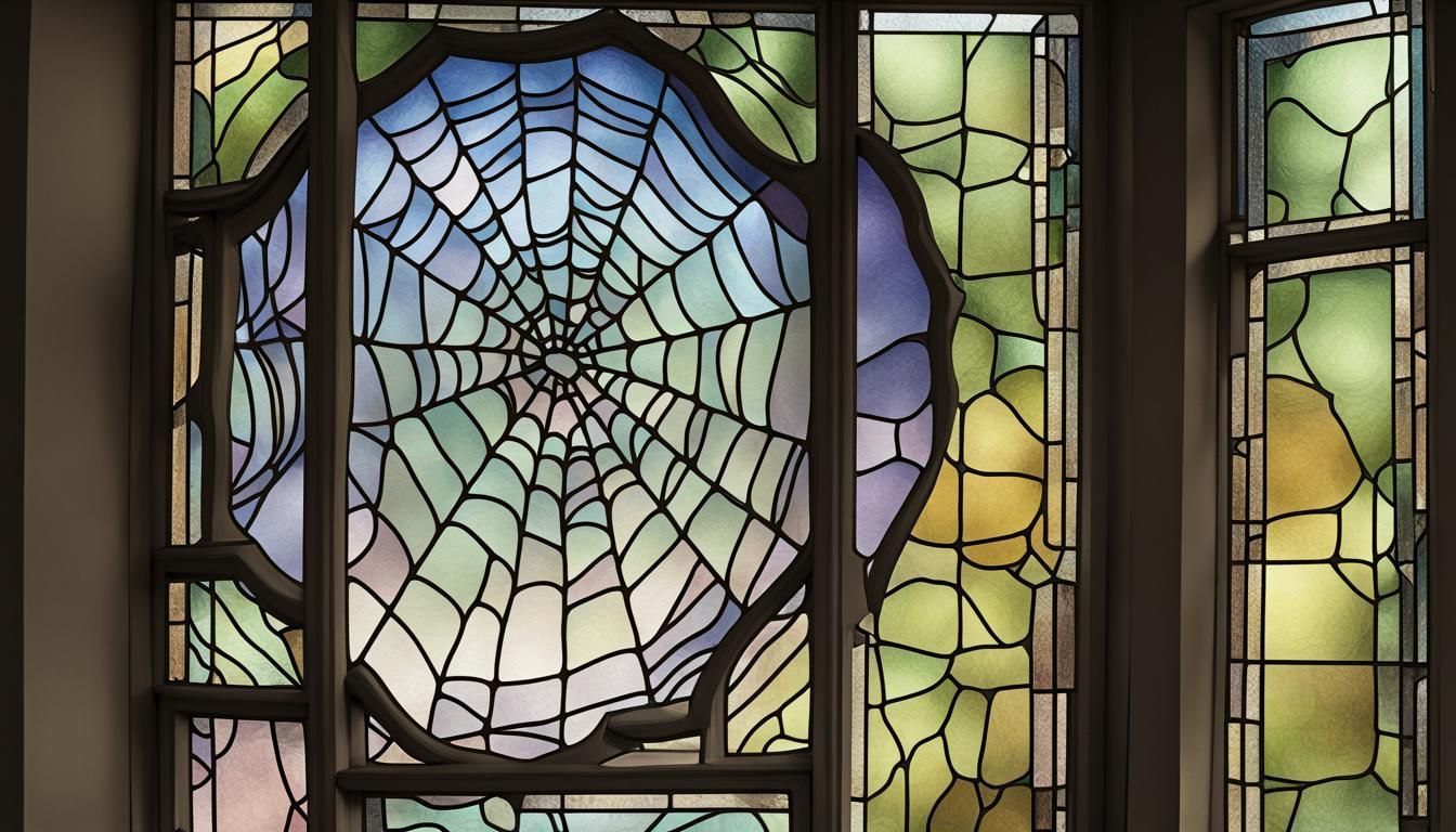 An empty spiderweb stained glass window - AI Generated Artwork ...